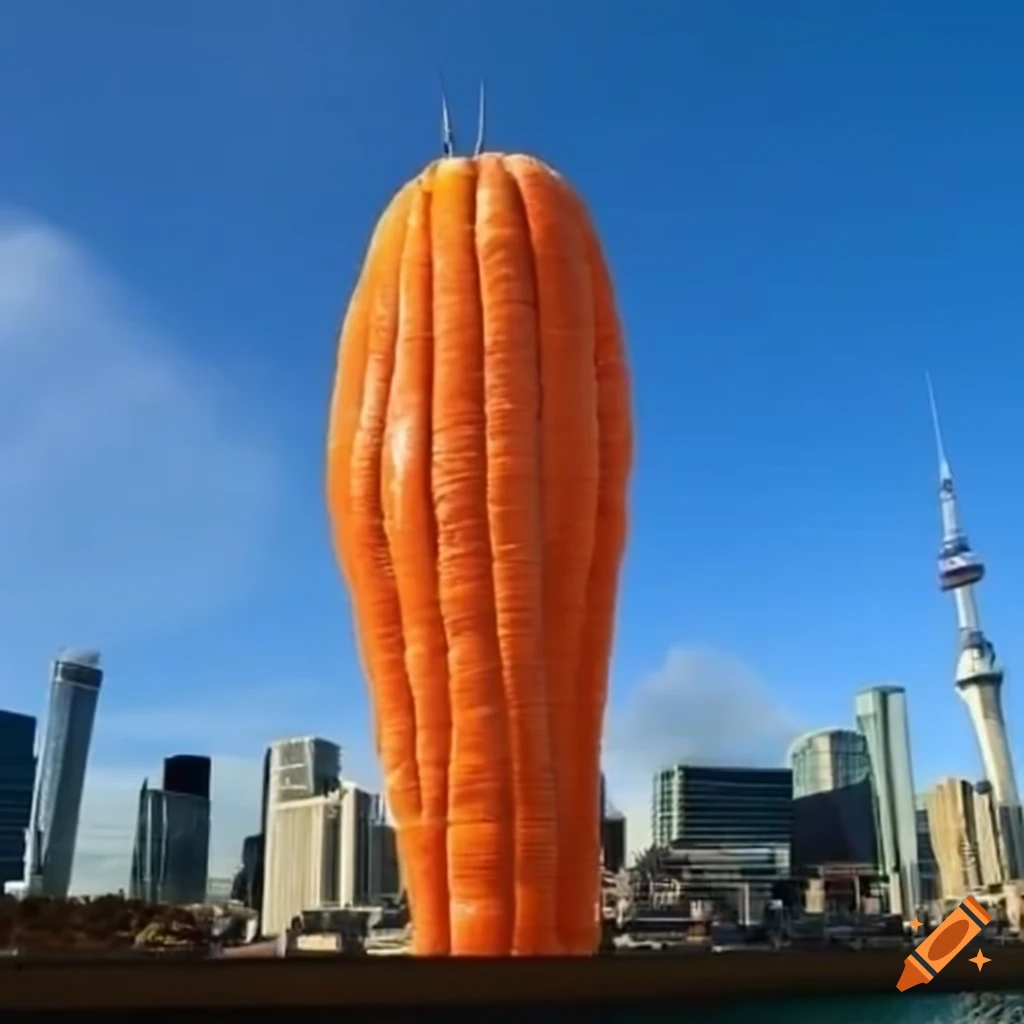 Carrot sculpture inspired by auckland sky tower on Craiyon