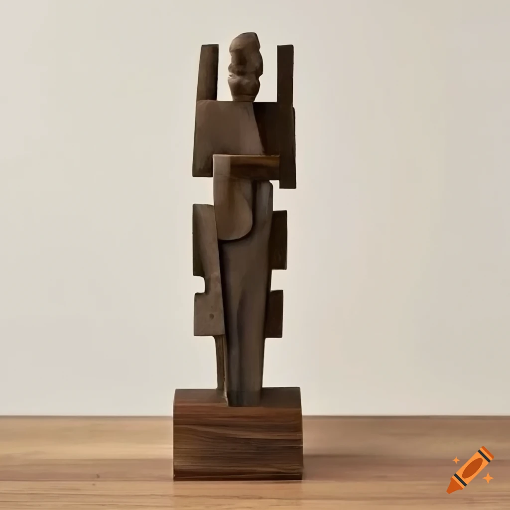 Symmetrical cubist sculpture of ancient gods on Craiyon