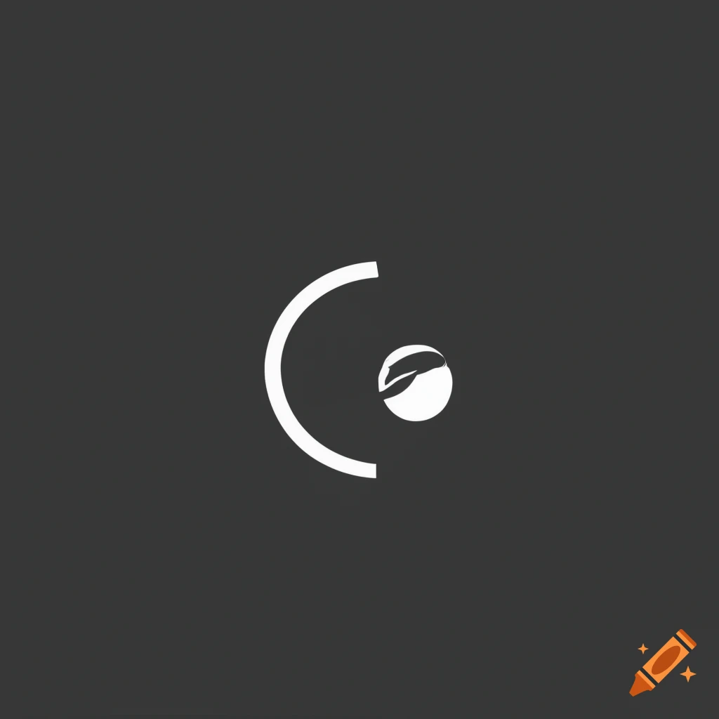 Minimalist black and white logo with a planet and company name on Craiyon