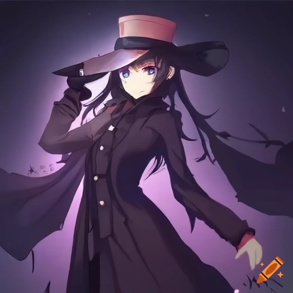 Anime-style shadow girl detective on Craiyon