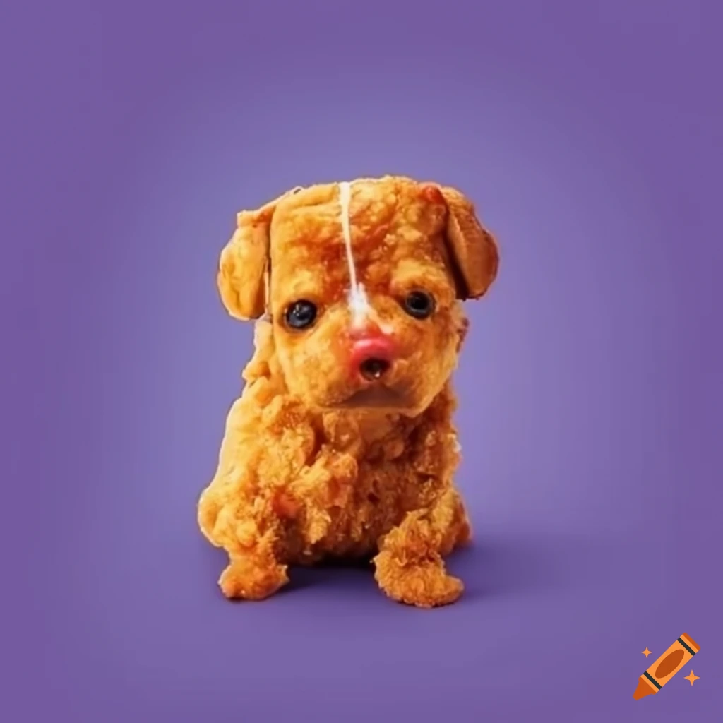 Funny dog dressed as a chicken nugget on Craiyon