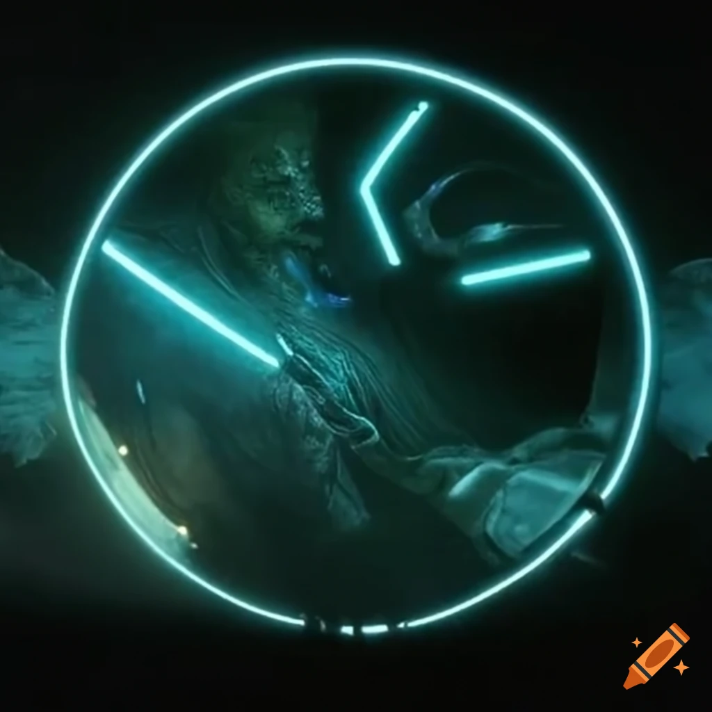 Tron and cthulhu mash-up artwork