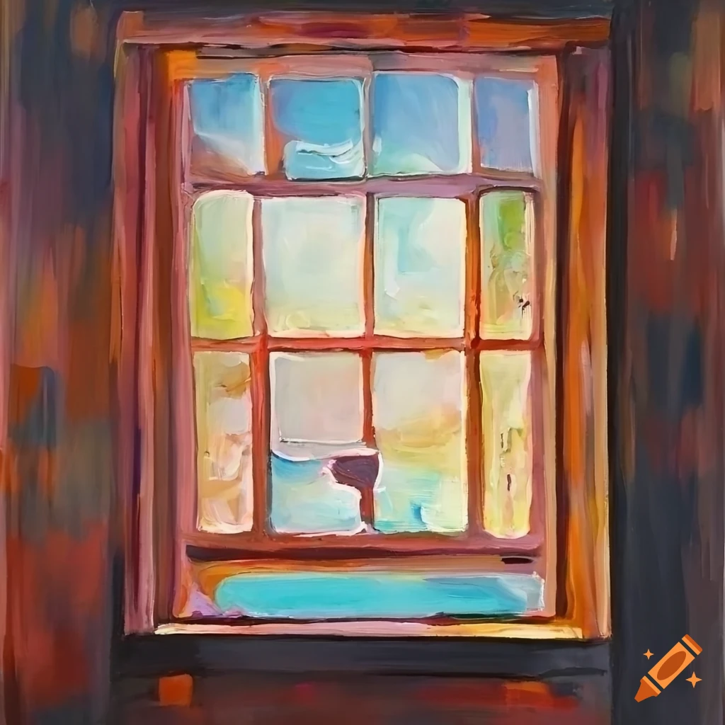 Acrylic painting of a house window on Craiyon