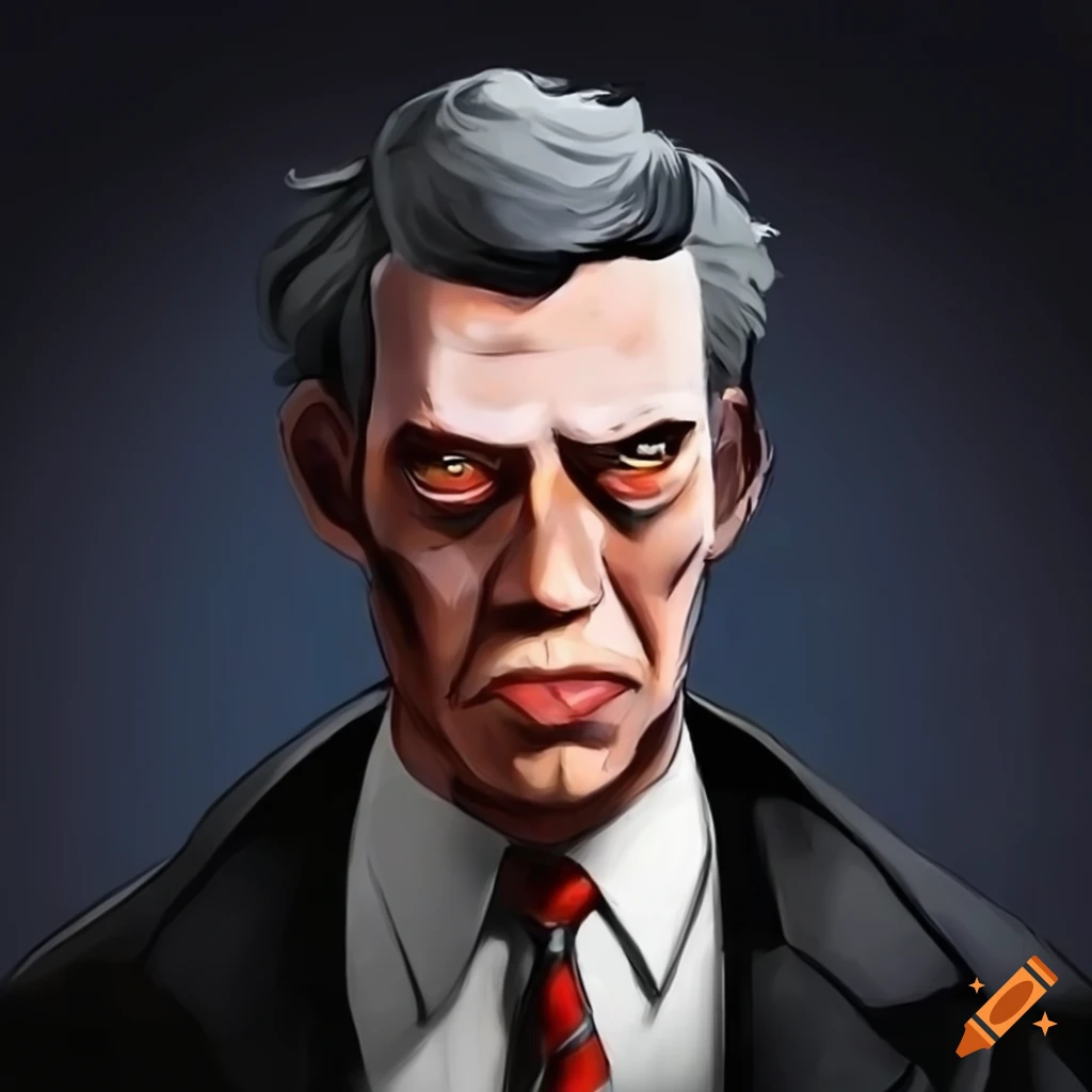 Image of a greedy business man in a suit on Craiyon