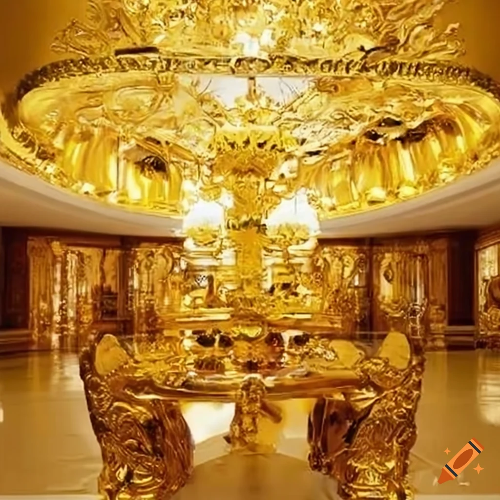 Luxurious golden house on Craiyon