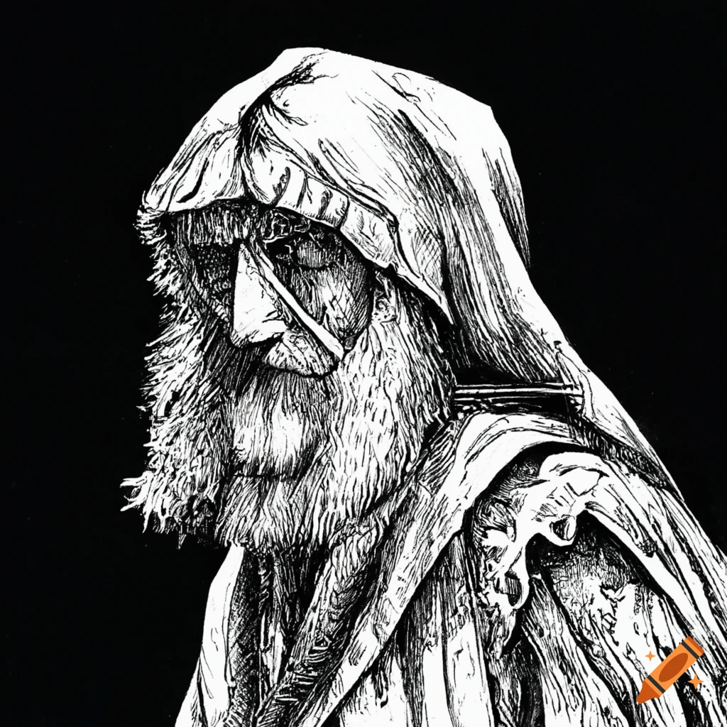 Black and white medieval illustration by barnaby sheppard on Craiyon