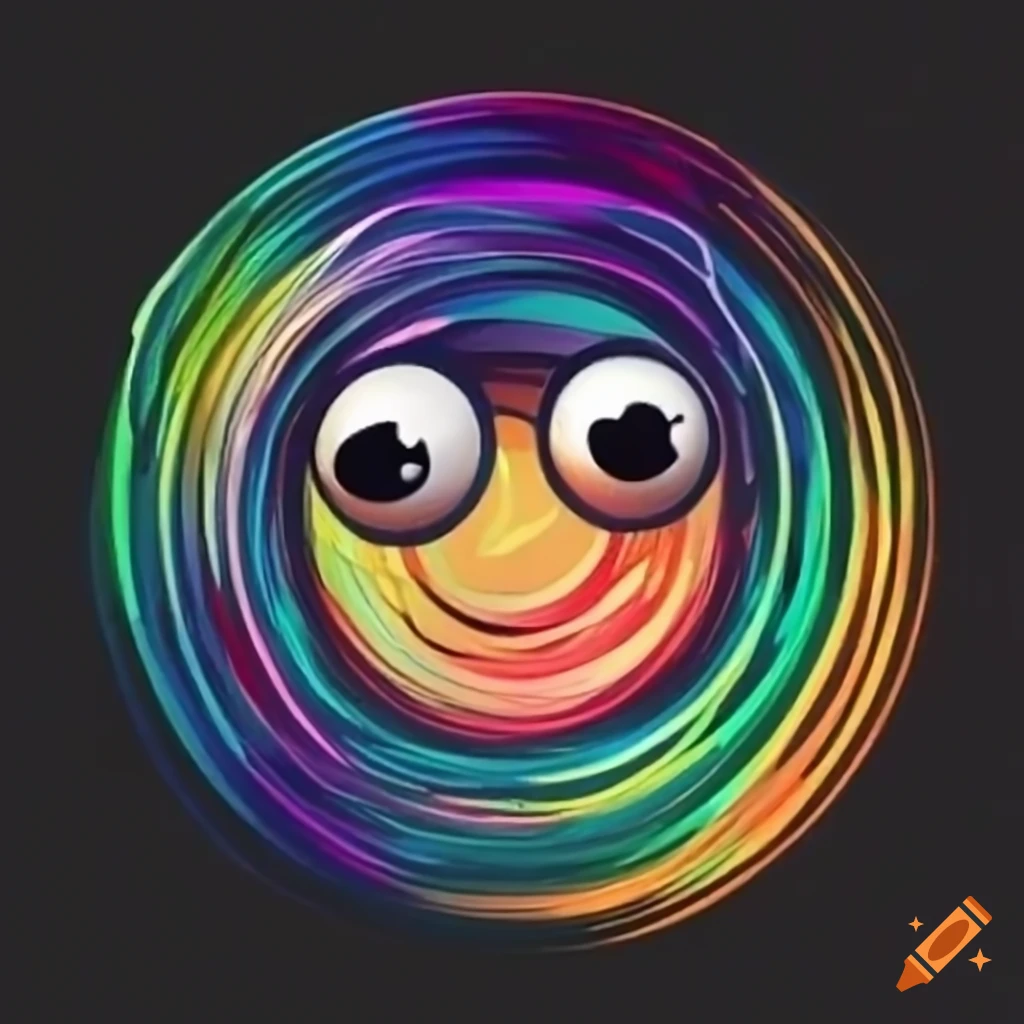 Translucent cartoon circle with googly eyes in the forest on Craiyon