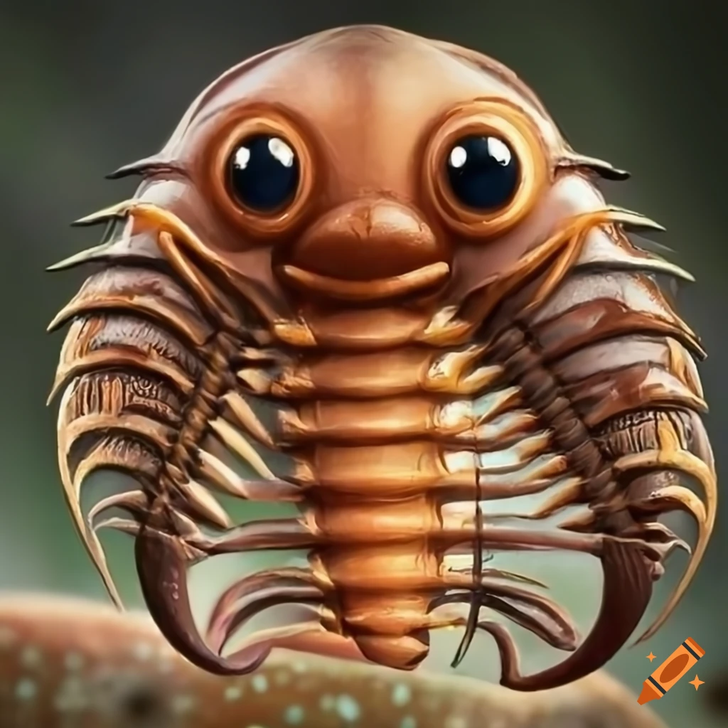 Smiling trilobite illustration on Craiyon