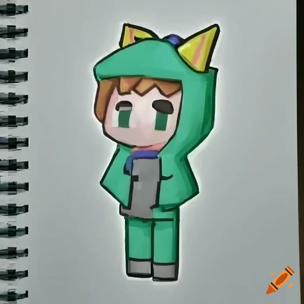 Minecraft alex in a cute dinosaur kigurumi
