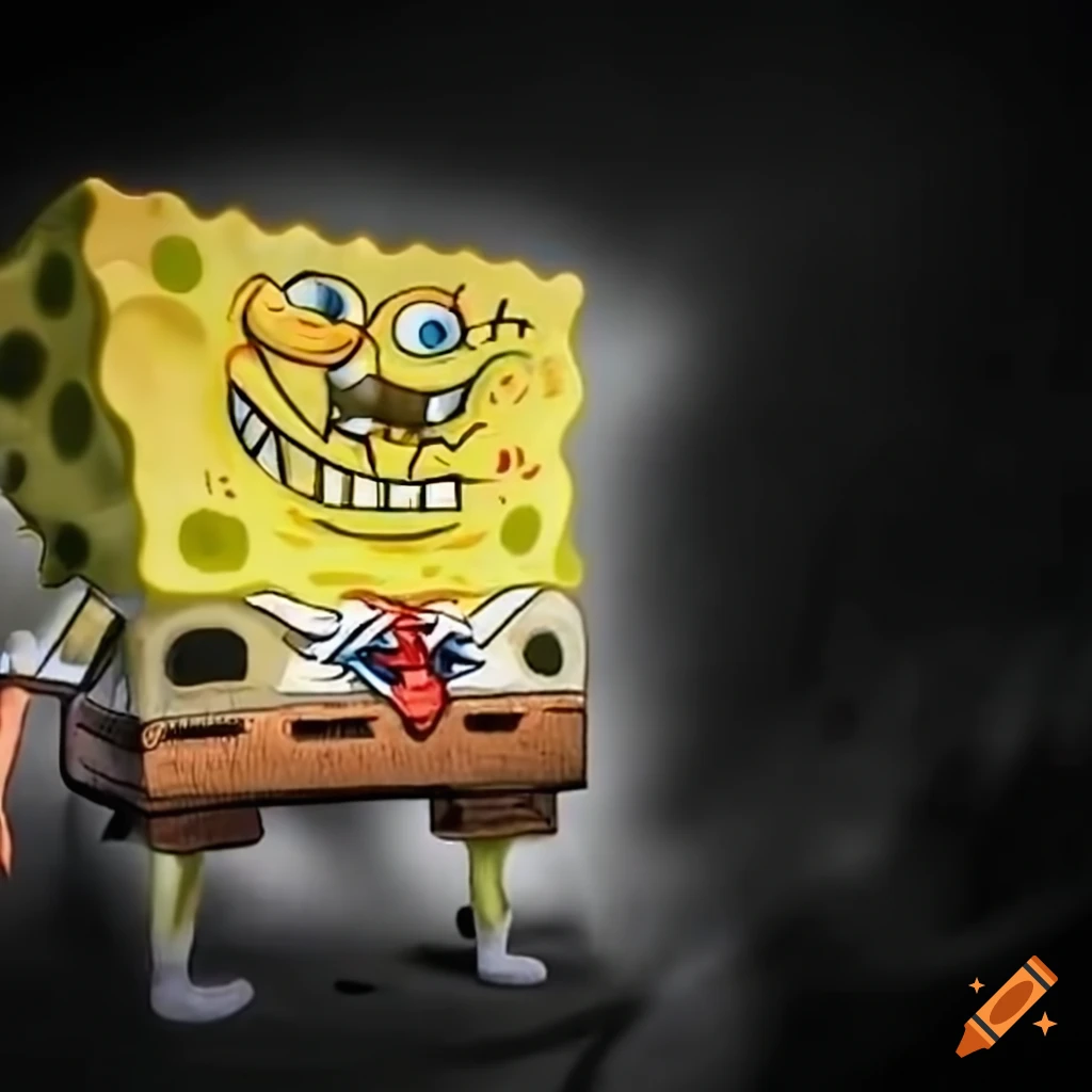 Image of an evil version of spongebob squarepants on Craiyon