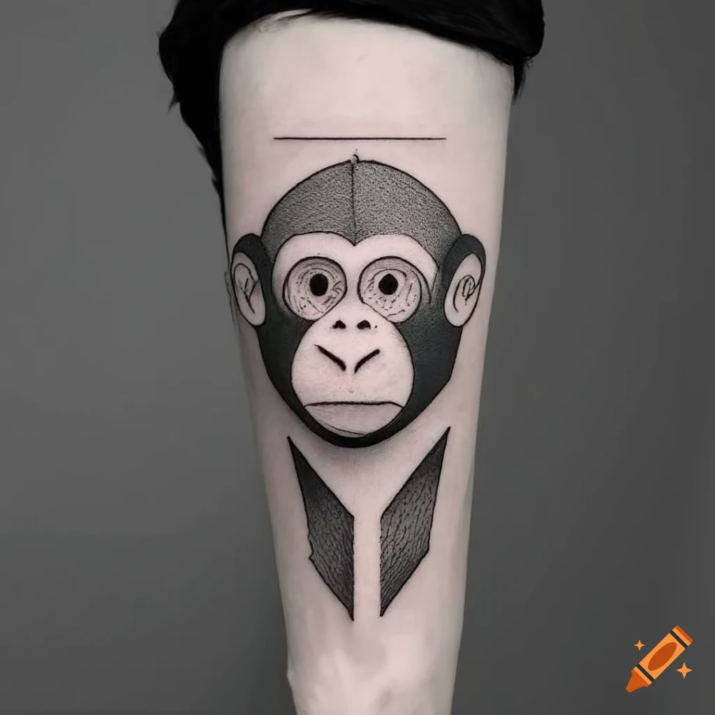 Geometric Monkey Tattoos