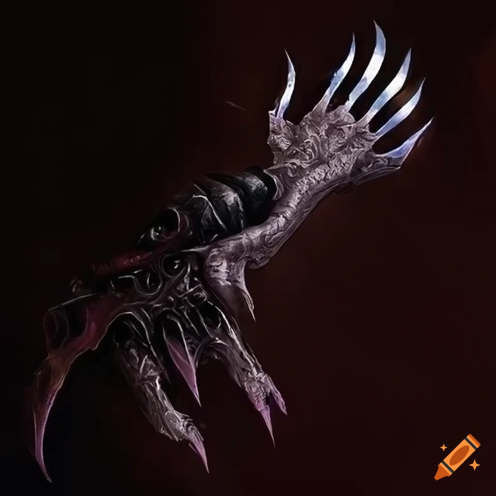 Demon-inspired crystal claws on Craiyon