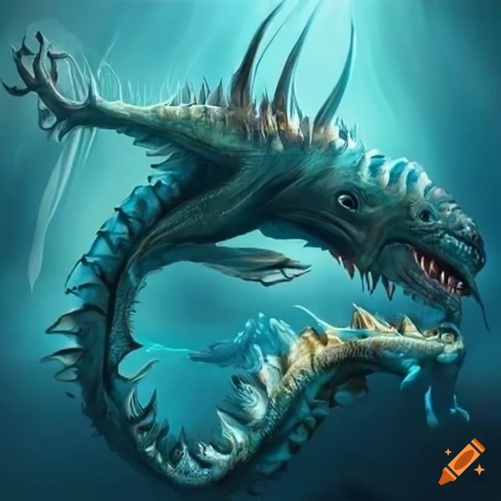 Image of an enormous sea beast on Craiyon