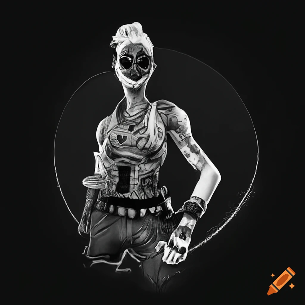 Epic black and white tattoo inspired by fortnite on Craiyon