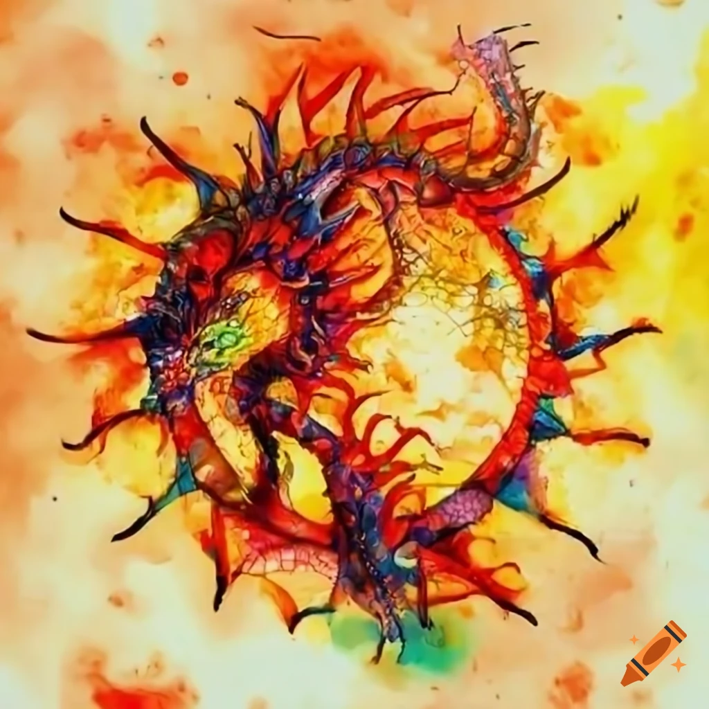 Artwork of a majestic sun dragon on Craiyon
