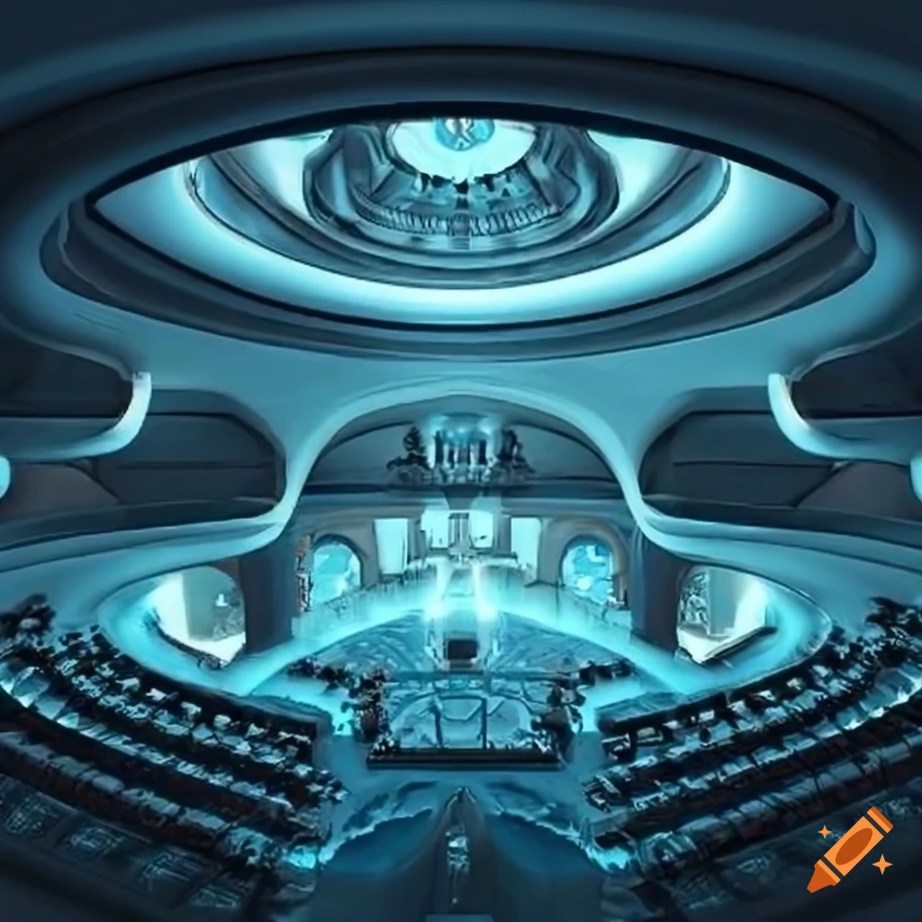 Futuristic senate hall on Craiyon