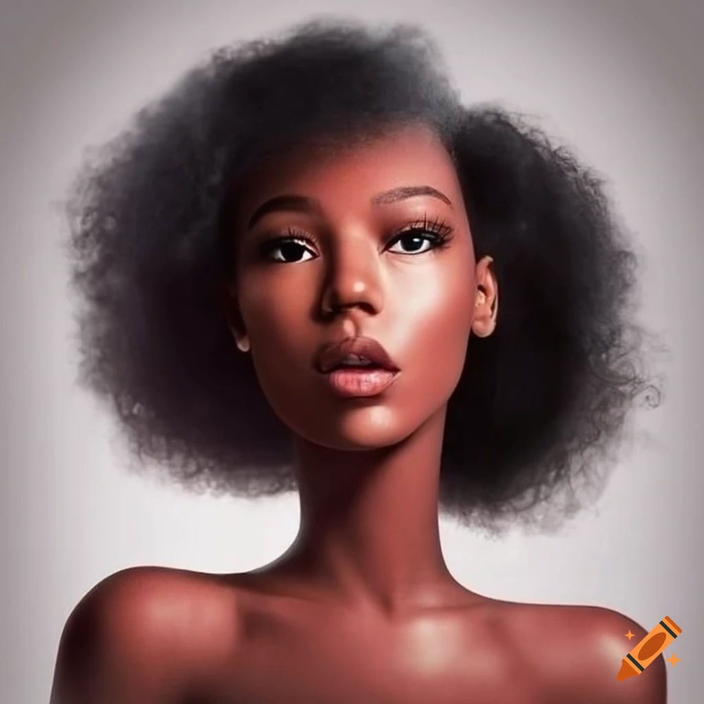 Portrait Of A Beautiful African American Girl On Craiyon