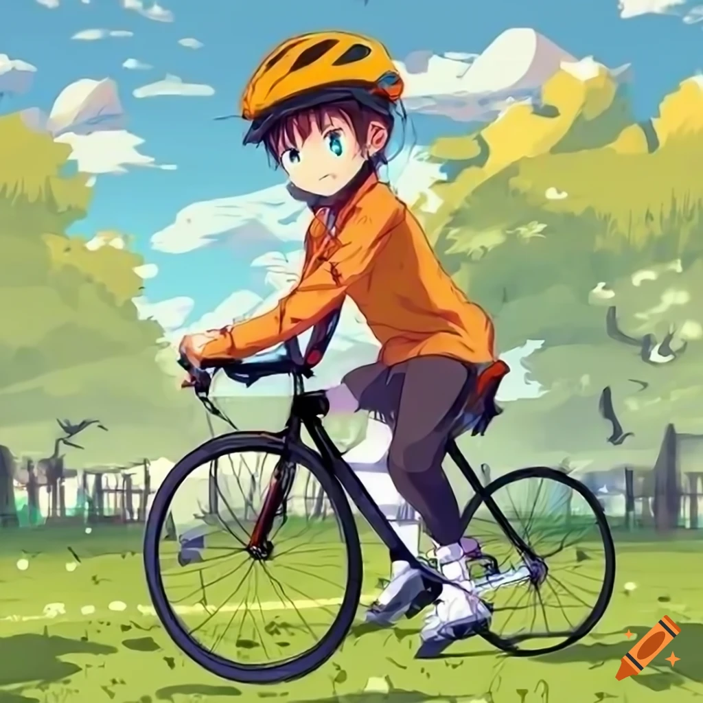 Filipino boy cycling in park on Craiyon