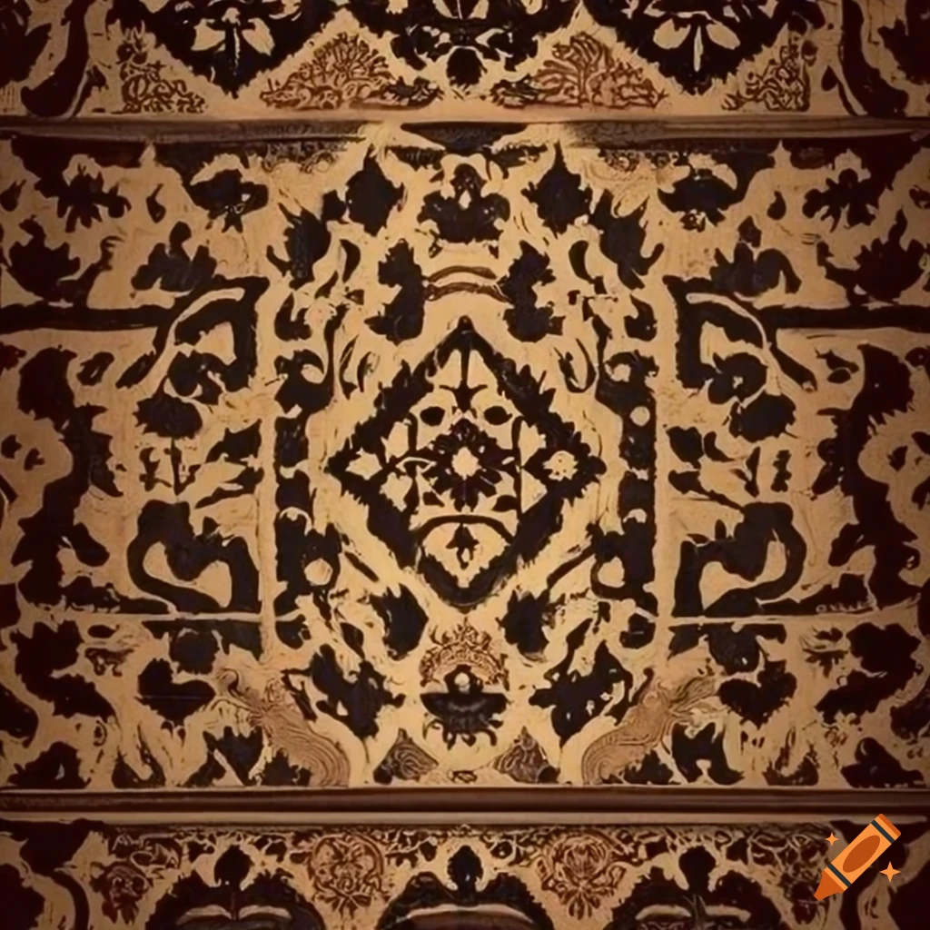 Sepia anatolian traditional pattern on Craiyon
