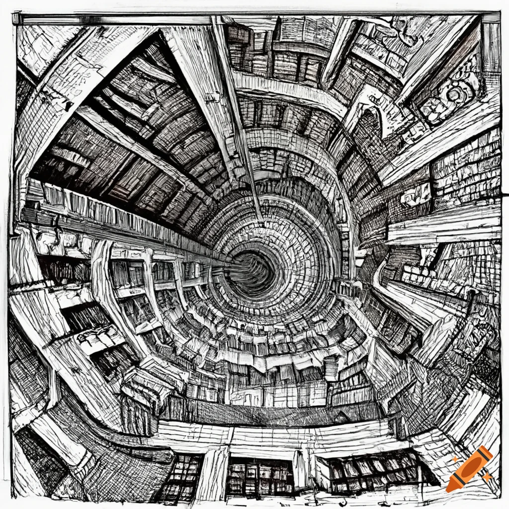 Sketch of an underground city cutaway view on Craiyon
