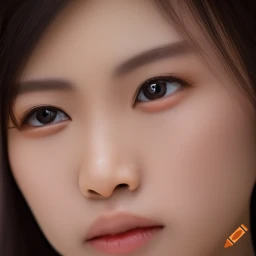 Portrait of a pretty asian woman with symmetrical features