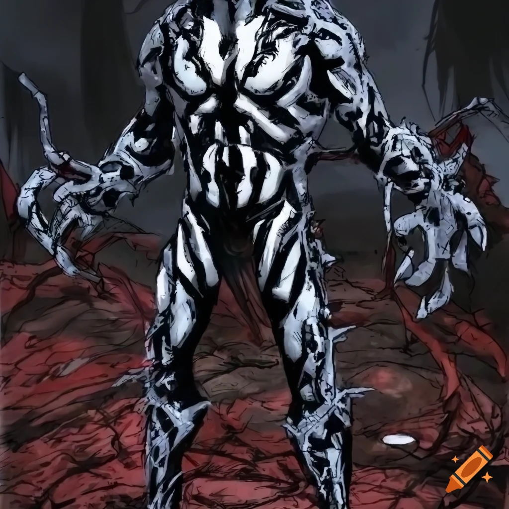 Collage of various symbiote characters on Craiyon