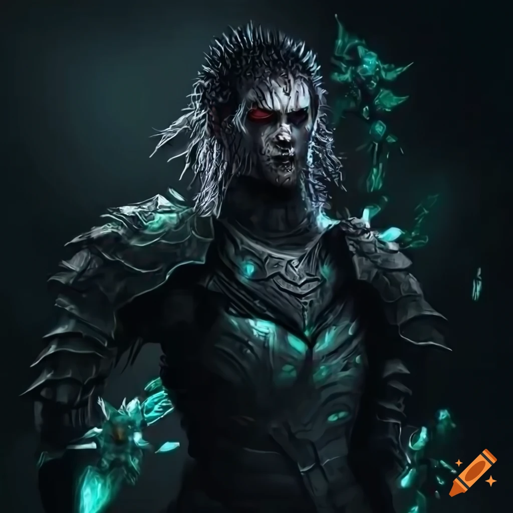 Dark fantasy character with control over corrupted plants on Craiyon