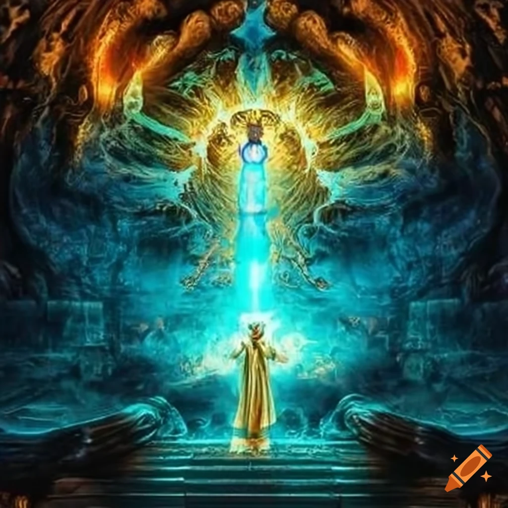 Illustration of the five powers of god on Craiyon