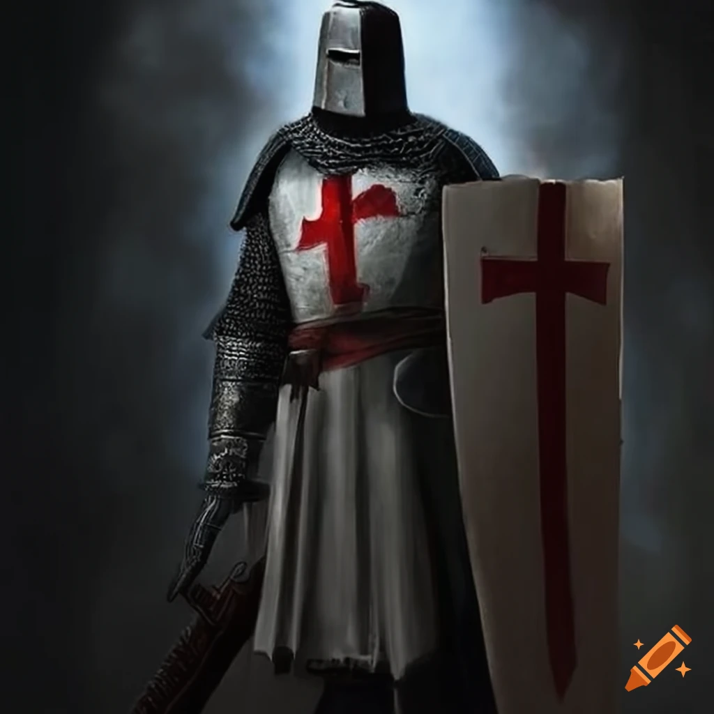 Modern depiction of a knight templar on Craiyon