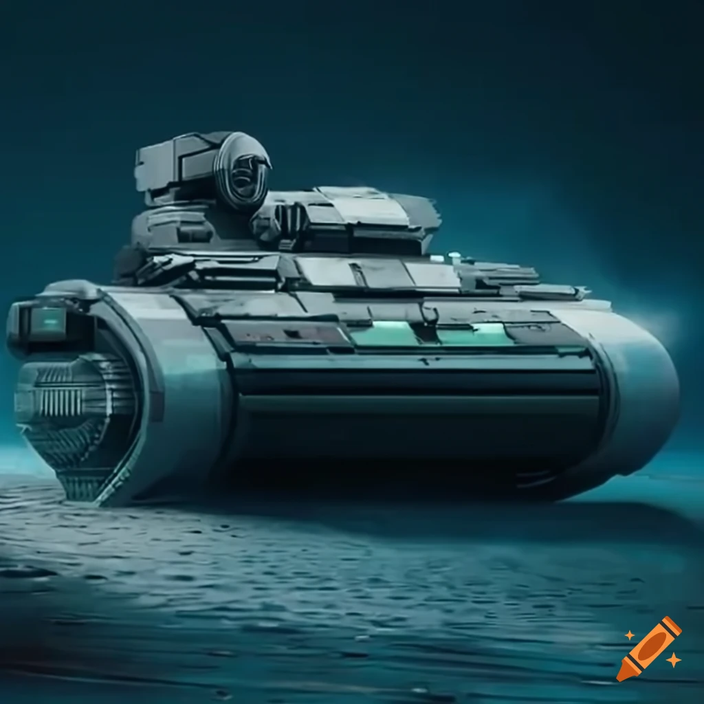 Image of a futuristic hover tank firing shells on Craiyon
