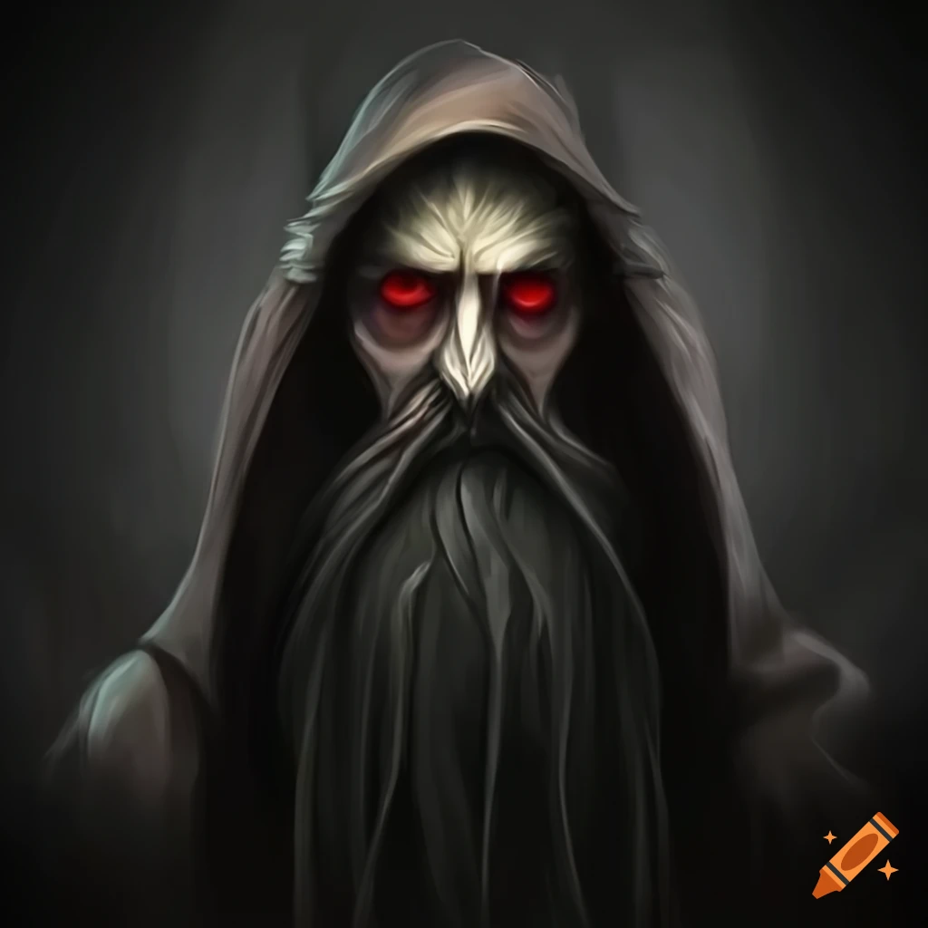 Dark wizard illustration on Craiyon