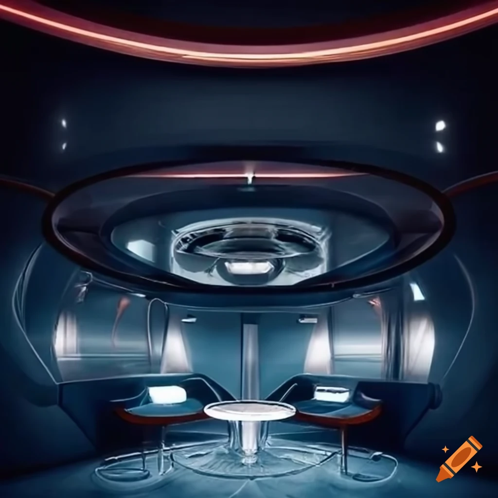 1960s conference room in spaceship interior on Craiyon