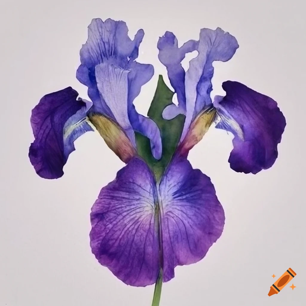 Pressed violets and iris flower on Craiyon