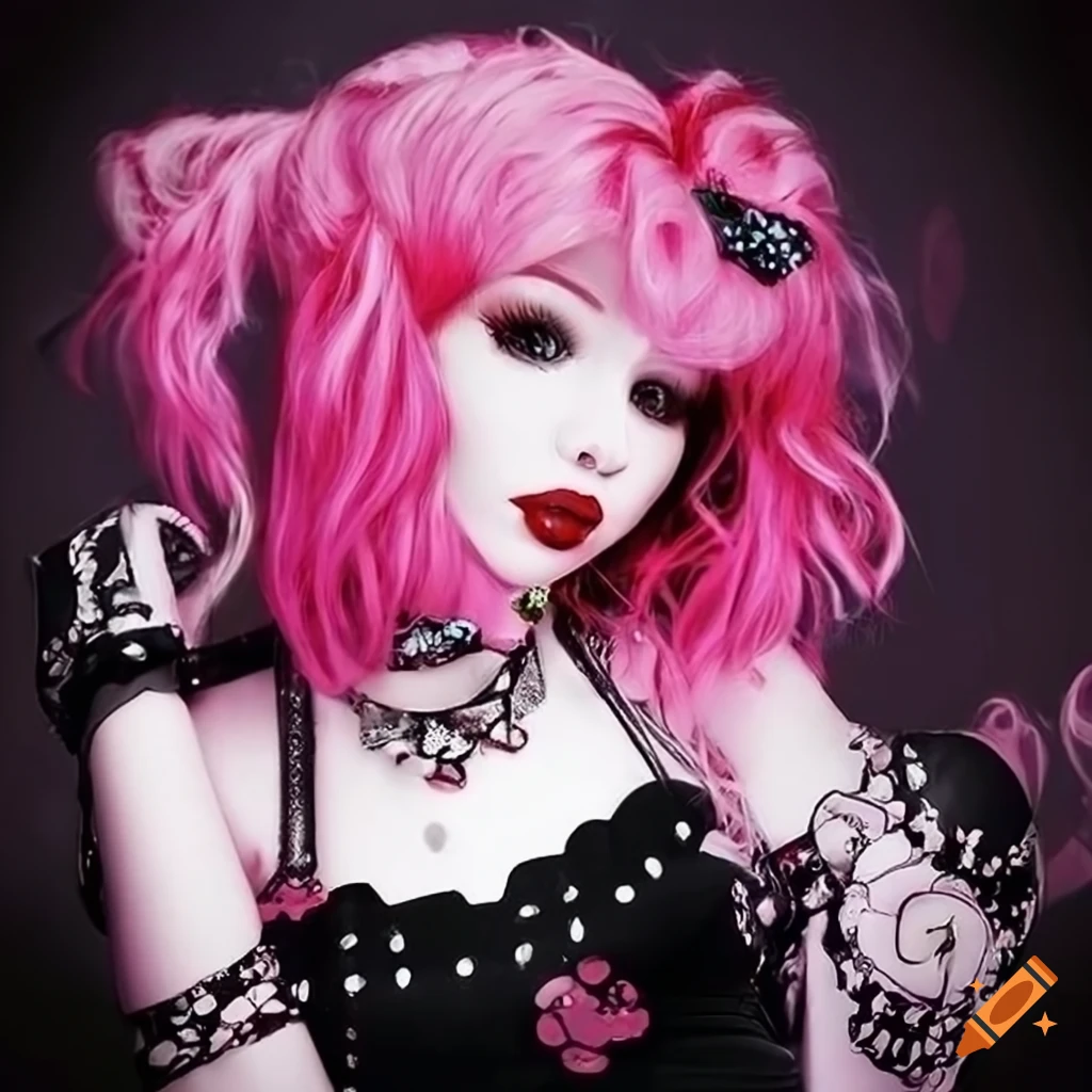 Kawaii goth hello kitty on Craiyon