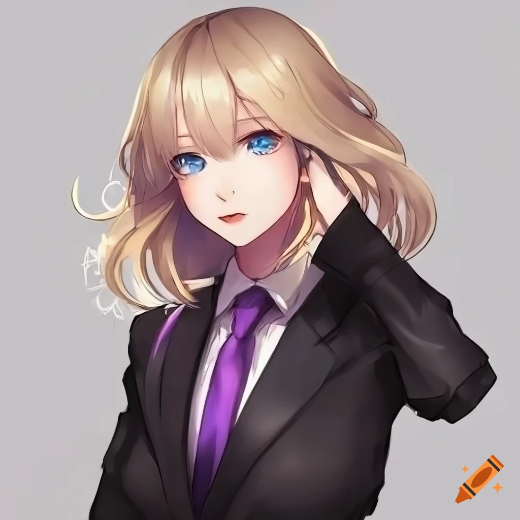 Anime Style Portrait Of A Girl With Blonde Hair And Blue Eyes On Craiyon