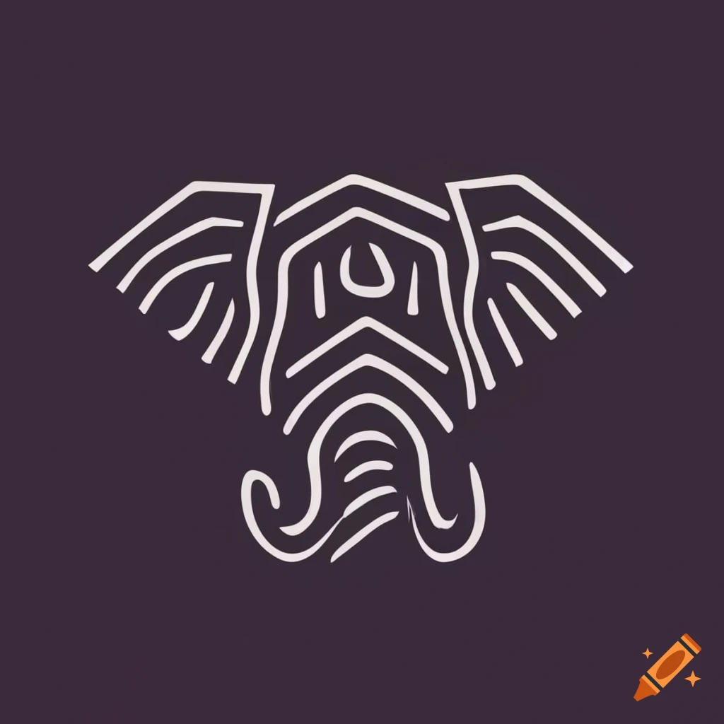 Minimalistic elephant logo design on Craiyon