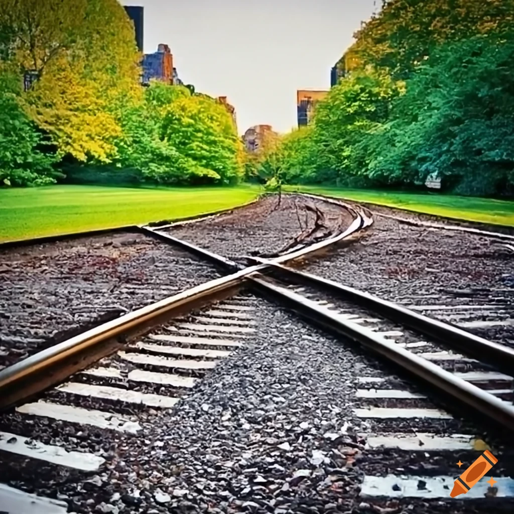 Rail tracks in central park