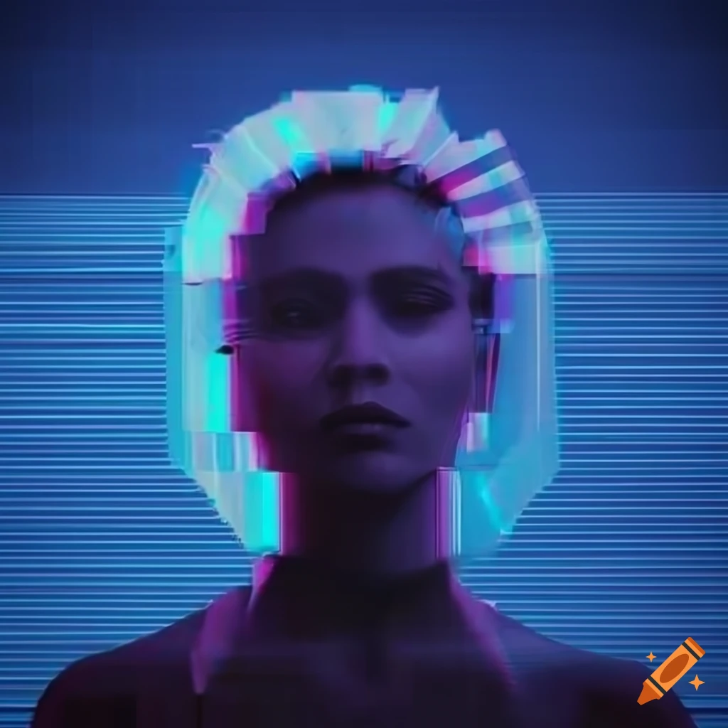 Detailed hologram portrait of a stylish 50's character on Craiyon