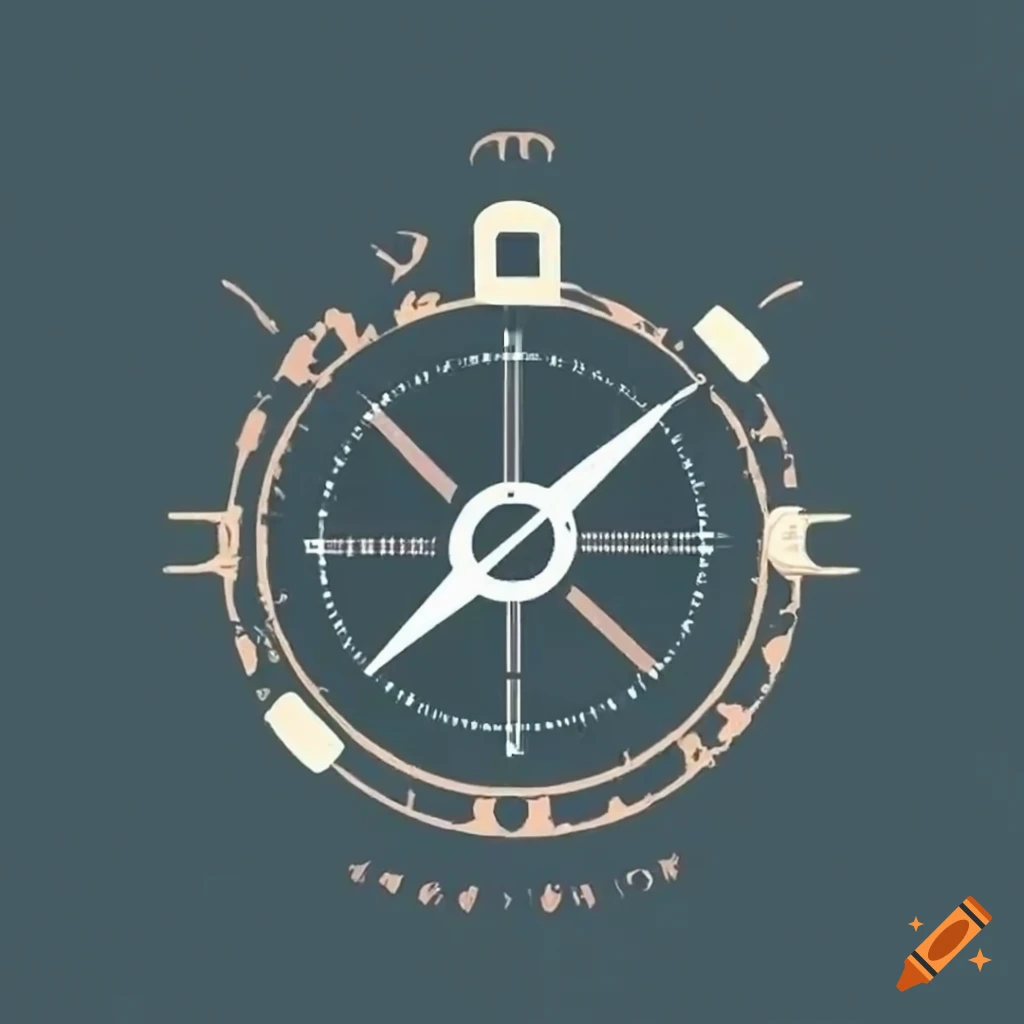 Minimalistic logo design with a compass pointer on Craiyon