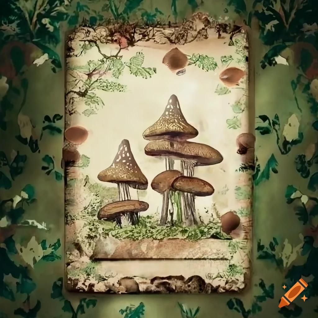 Digital vintage journal page with forest theme on Craiyon