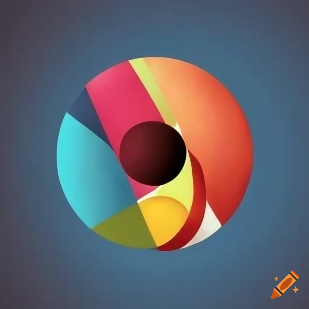 Suprematism inspired geometric shapes in circular composition on Craiyon