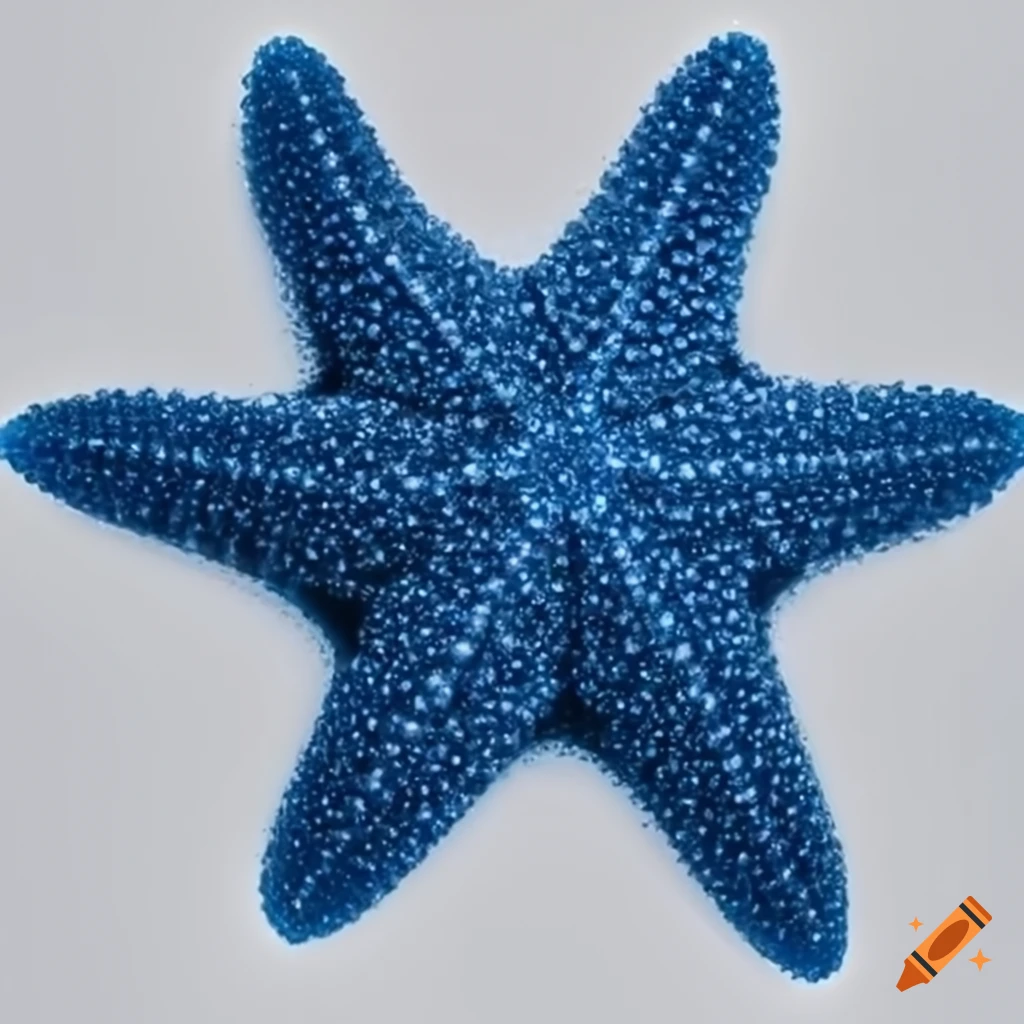 Blue starfish on a white background on Craiyon