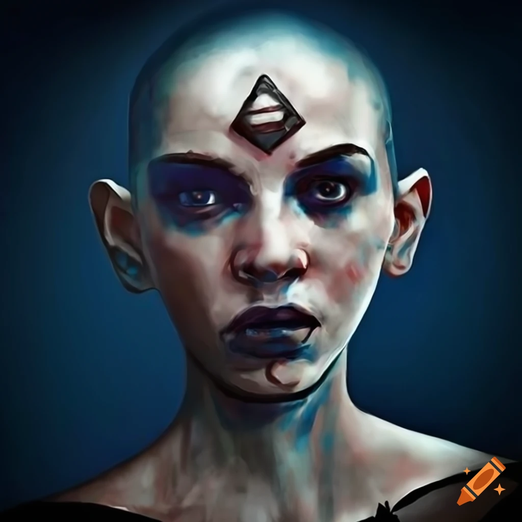 Digital art portraying a supervillain with symbolic elements on Craiyon