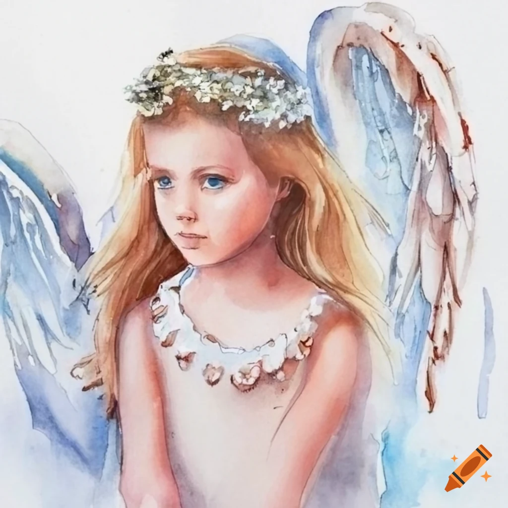 Watercolor of a majestic angel on Christmas on Craiyon