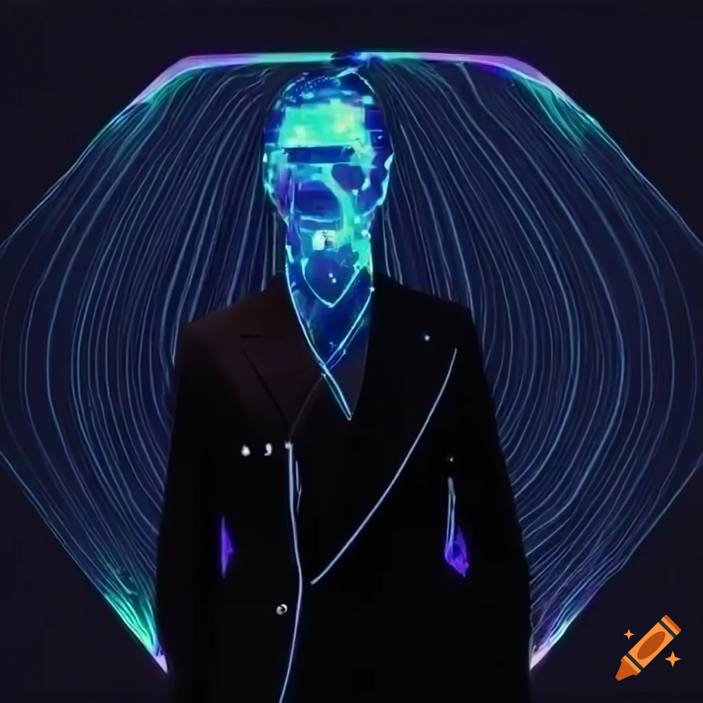 Detailed hologram portrait of stylish time traveler on Craiyon