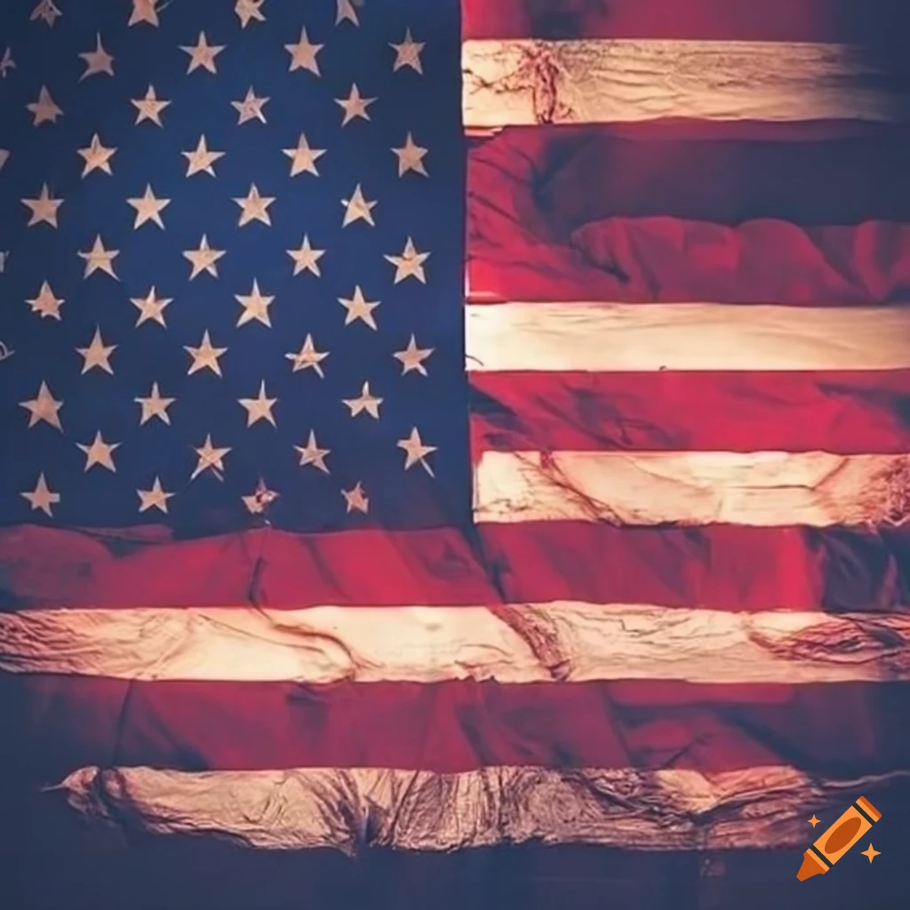 Iconic image of a worn-out american flag on Craiyon