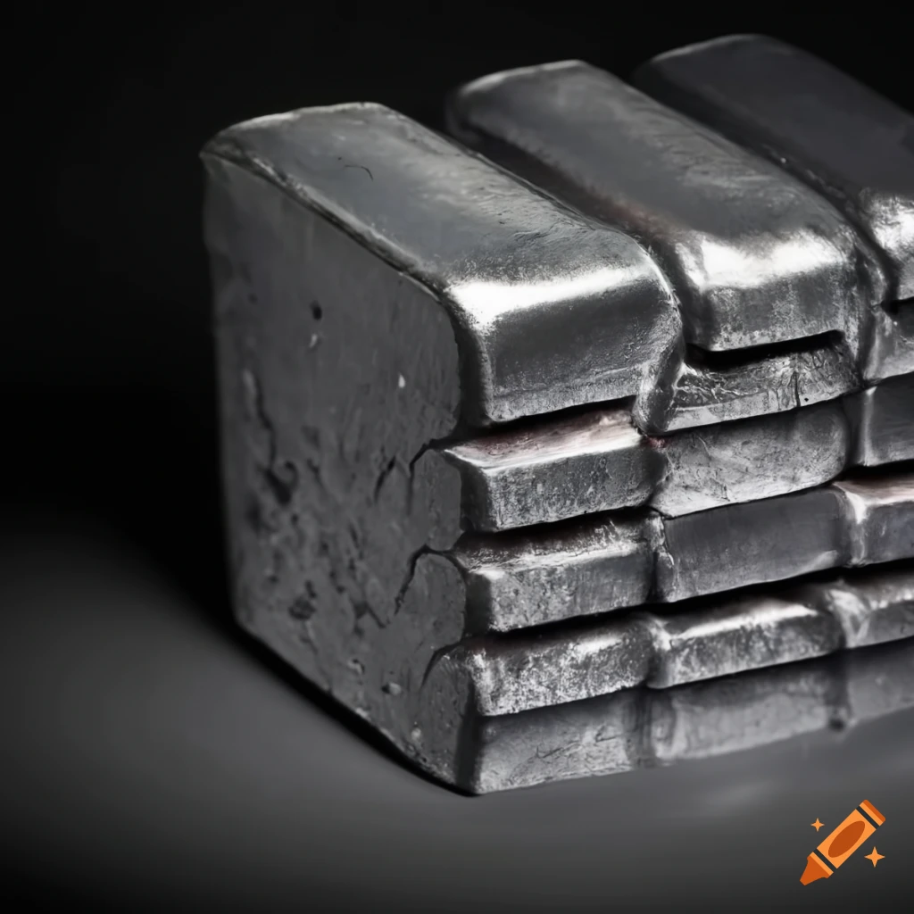 Iron ingot on a black background on Craiyon