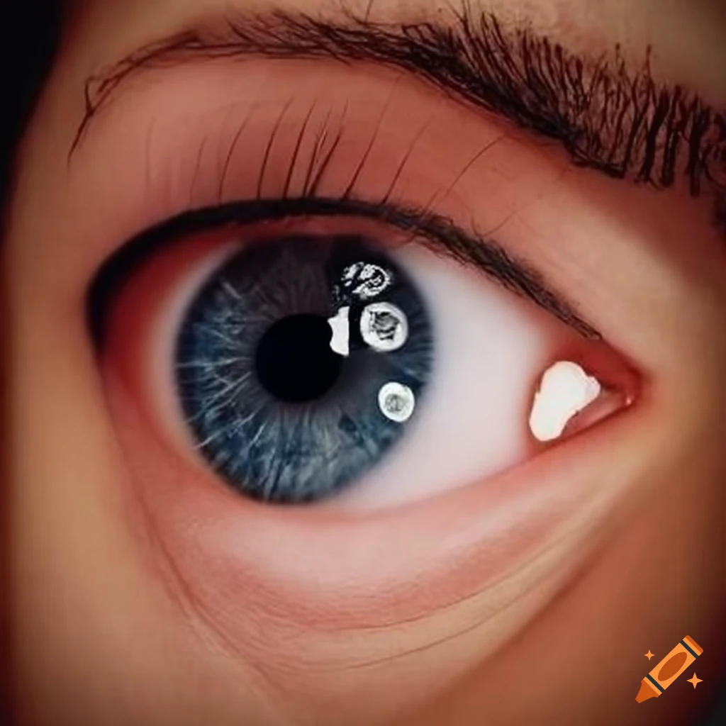 Close-up of an eye winking on Craiyon