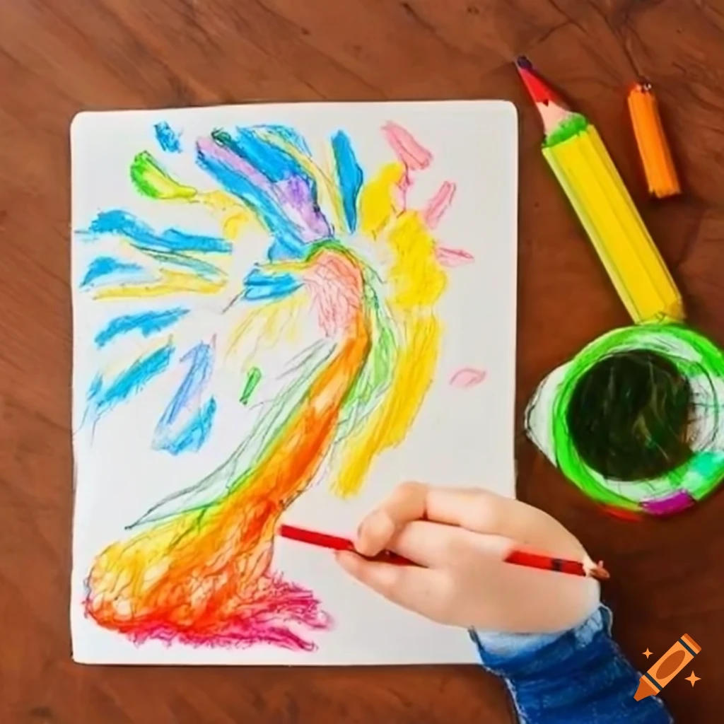 Colorful drawing created by a kid on Craiyon