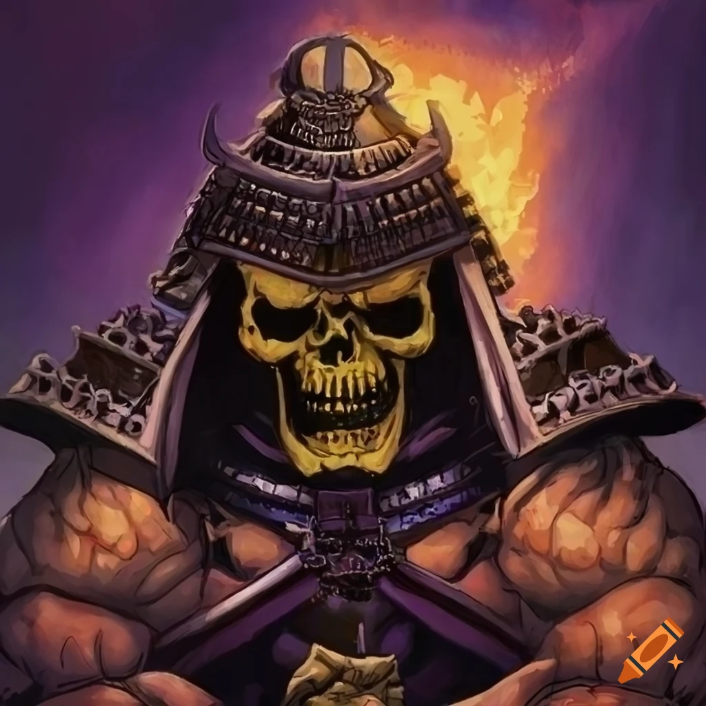 Samurai skeletor in simon bisley style